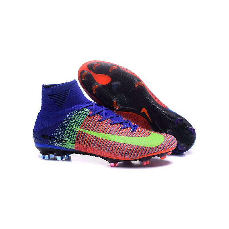 Nike Soccer Cleats - Nike Mercurial Superfly V FG Red Blue Volt